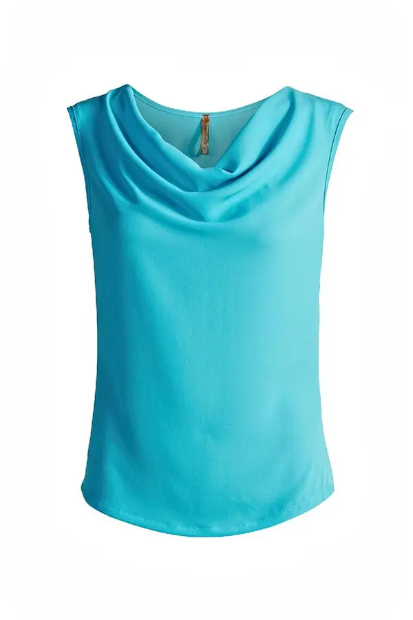 CONQUISTA Sleeveless Drape Top