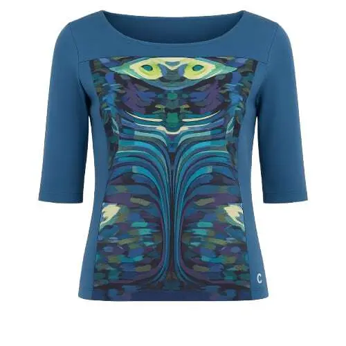 CONQUISTA Half Sleeve Print Top
