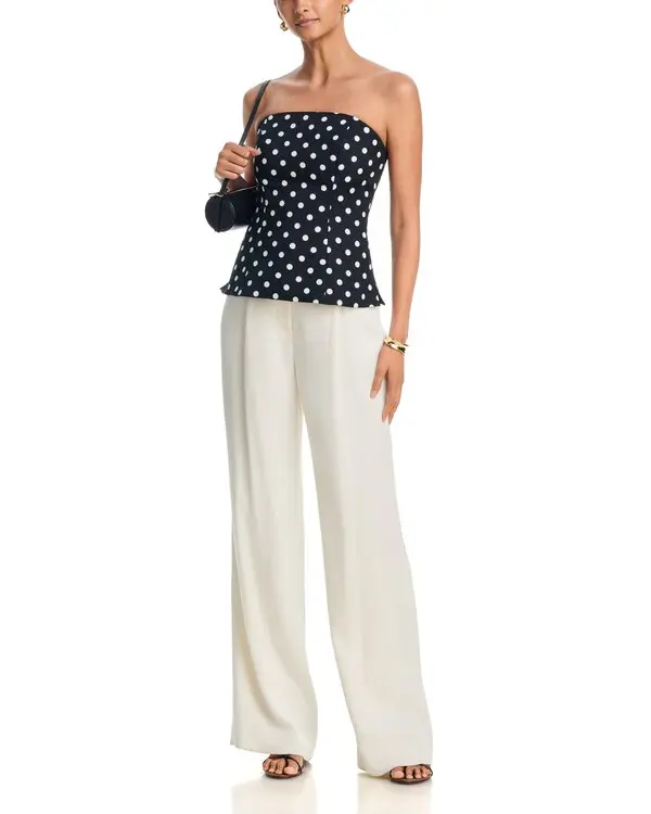 MILLY Aiden Polka Dot Strapless Top