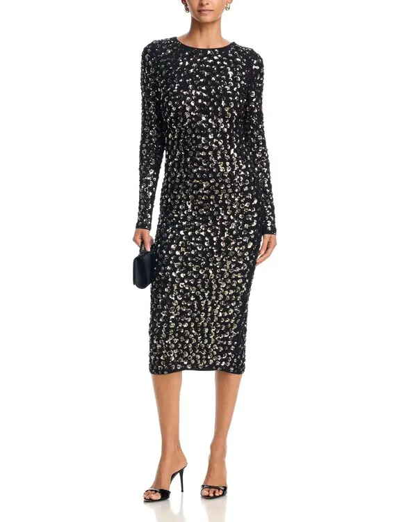 MILLY Abbygail Sequin Midi Dress