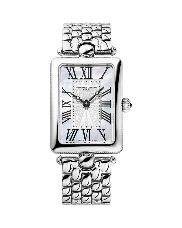 FREDERIQUE CONSTANT Art Deco Carree Bracelet Watch, 20.7mm X 28mm - White/silver