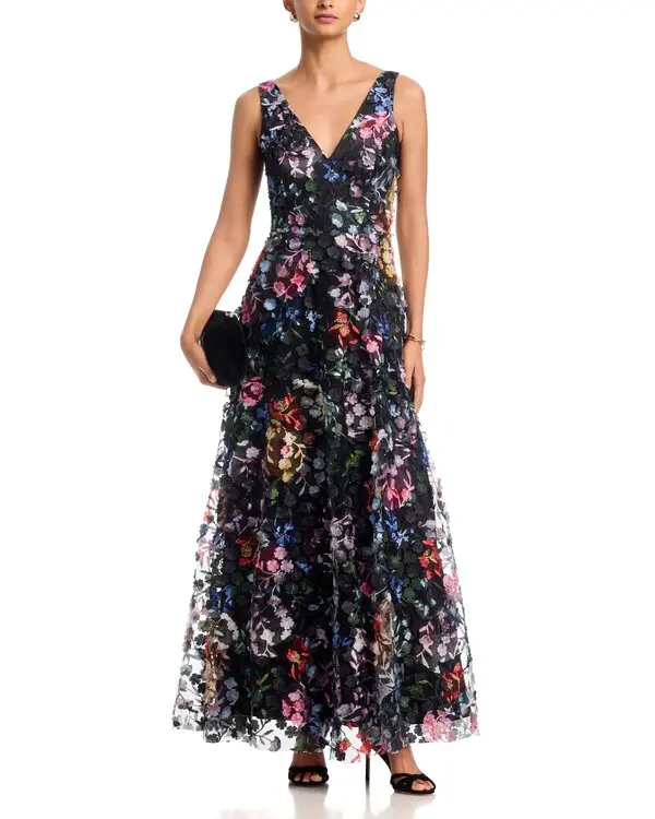 Eliza J Sleeveless V Neck Gown