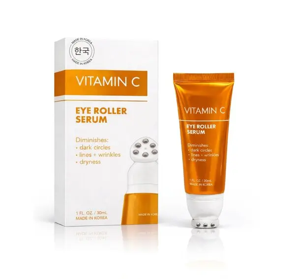 LOVERY Korean Skincare Vitamin C Eye Roller Serum Hydrating Under Eye Treatment - Orange