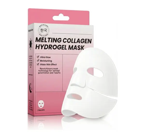 LOVERY Korean Beauty Skincare Melting Collagen Hydrogel Face Mask Set - Pink