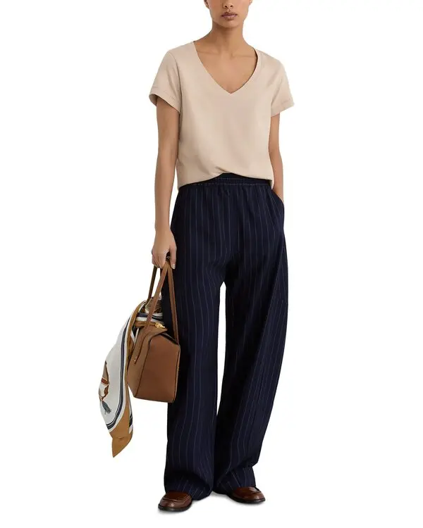 REISS Cotton V Neck Tee