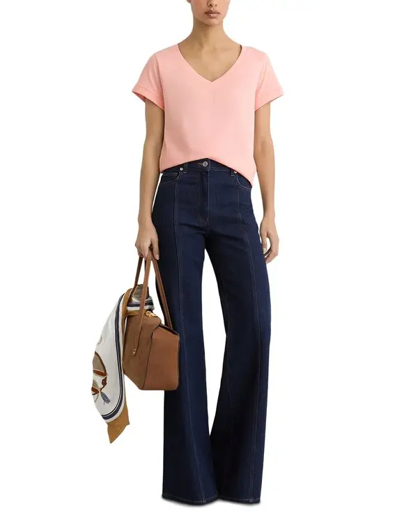 REISS Cotton V Neck Tee