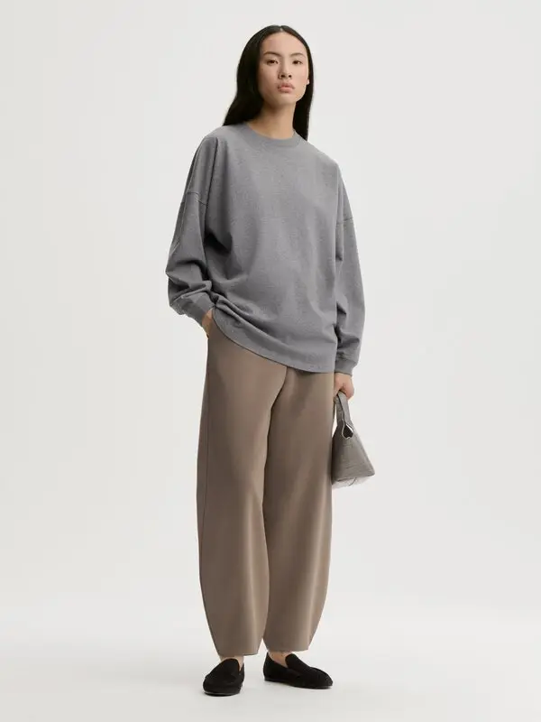 BY MALENE BIRGER Organic Cotton Oversized Sweatshirt - Grey Melange