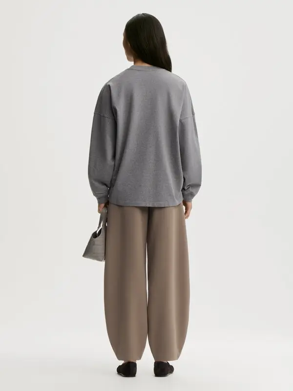 BY MALENE BIRGER Organic Cotton Oversized Sweatshirt - Grey Melange