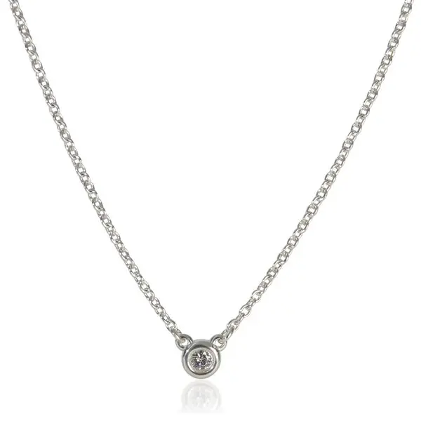 Tiffany & Co. Sterling Silver Elsa Peretti Diamond The Yard Pendant Necklace - Sterling_silver