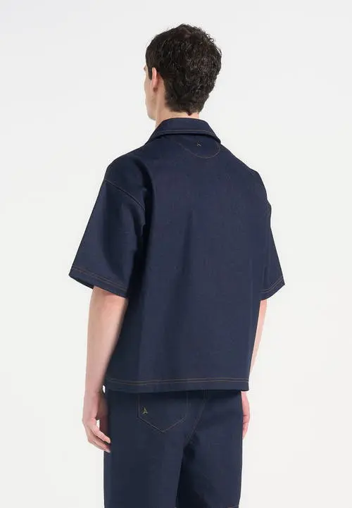 Manière De Voir Carl Boxy Denim Revere Shirt