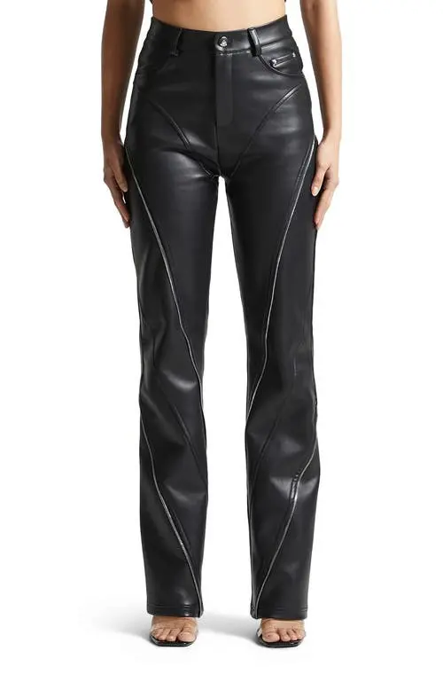Manière De Voir Leather Biker Trousers With Zip