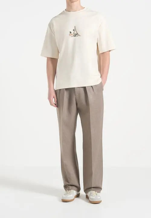 Manière De Voir Thierry Floral Eiffel Cotton T-shirt - Cream