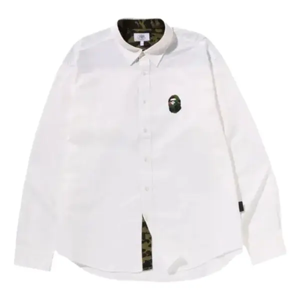 A BATHING APE 1st Camo One Point Relaxed Fit Shirt - White