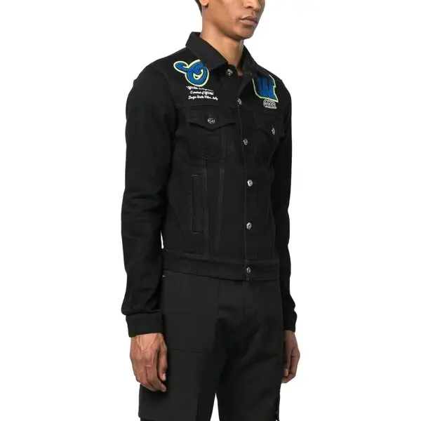 Off-White Varsity Patch Denim Jacket 'black Blue