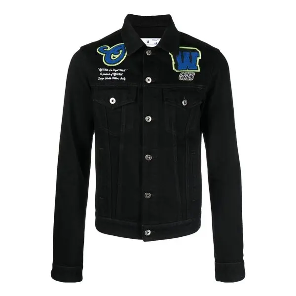 Off-White Varsity Patch Denim Jacket - Black/blue