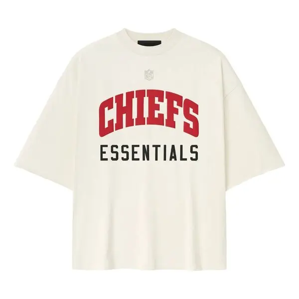 Fear Of God X Nfl Fw25 Chiefs 90s 3/4 Sleeve Football T-shirt - Cream White