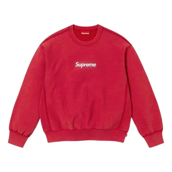 Supreme Washed Box Logo Crewneck - Red