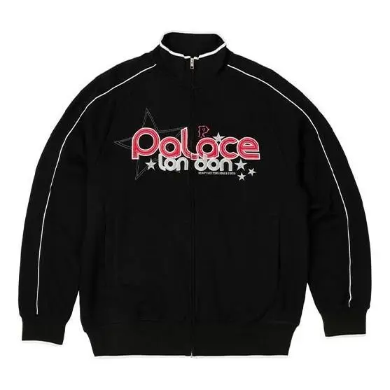 PALACE Grimey Zip Funnel Jacket - Black/red/white
