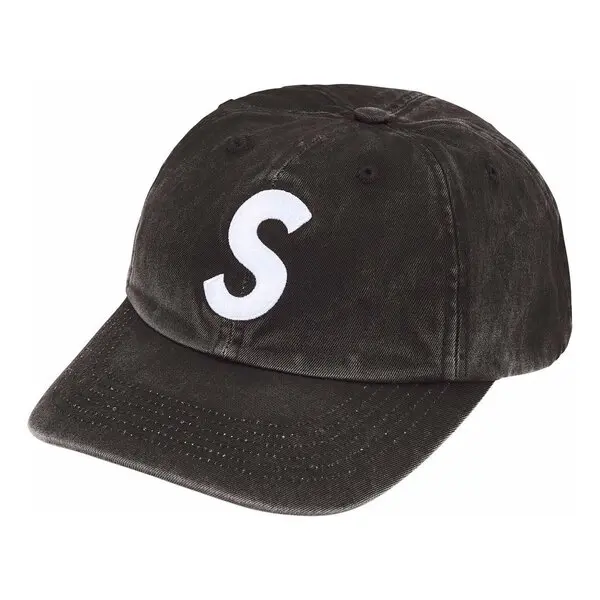 Supreme Pigment Coated S Logo 6 Panel Cap - Black