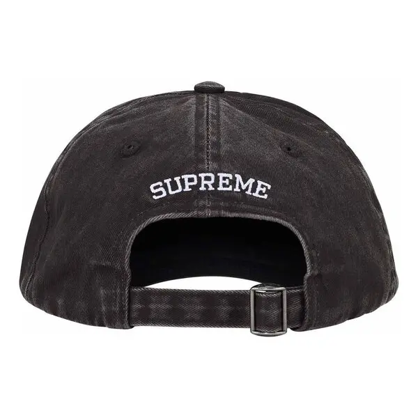 Supreme Pigment Coated S Logo 6 Panel Cap - Black