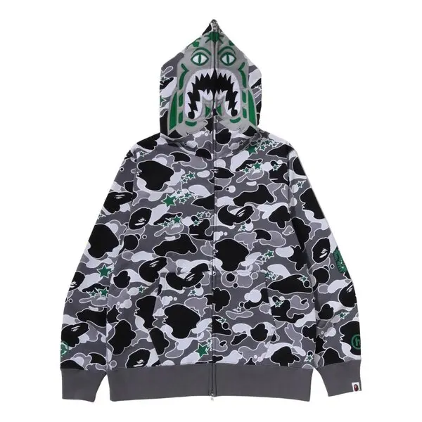 A BATHING APE X Hidden Ny Psyche Camo Full Zip Hoodie - Grey