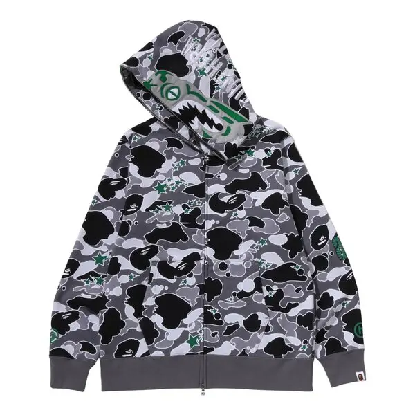 A BATHING APE X Hidden Ny Psyche Camo Full Zip Hoodie - Grey