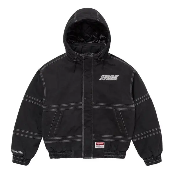 Supreme X Mitchell & Ness Twill Stadium Jacket - Black