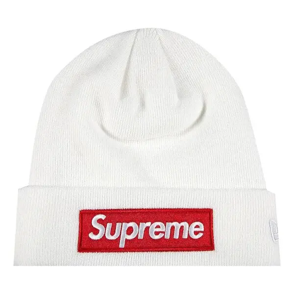 Supreme X New Era Box Logo Beanie - White