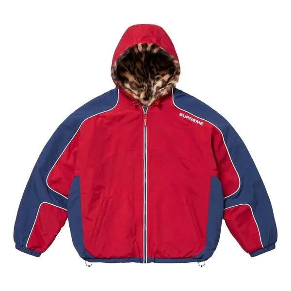 Supreme Faux Fur Reversible Hooded Track Jacket - Red