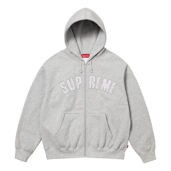 Supreme X B.b. Simon Zip Up Hooded Sweatshirt - Heather Grey