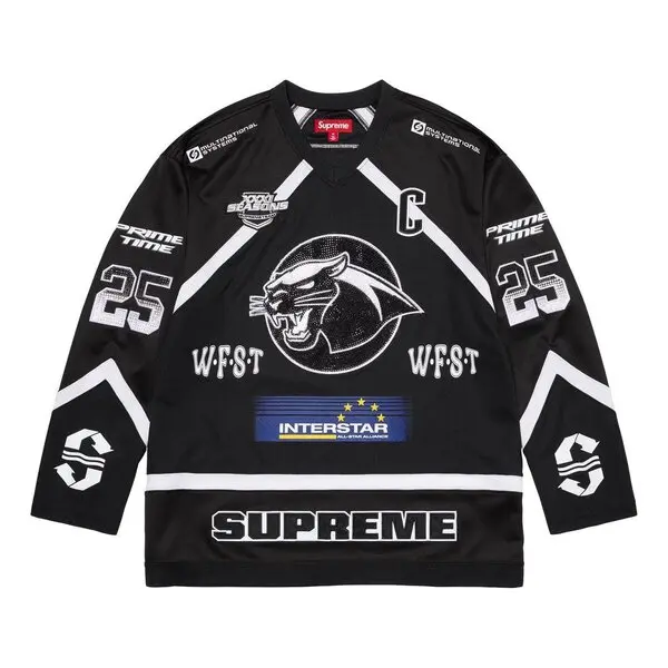 Supreme Rhinestone Hockey Jersey - Black