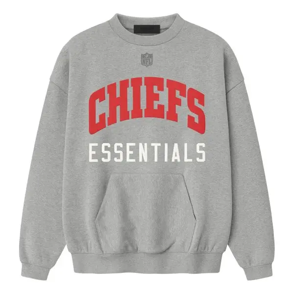 Fear Of God X Nfl Fw25 Chiefs Sport Crewneck - Concrete Heather