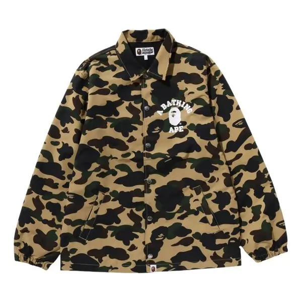 A BATHING APE 1st Camo Nylon Tussah Coach Jacket 'yellow - Yellow/camo