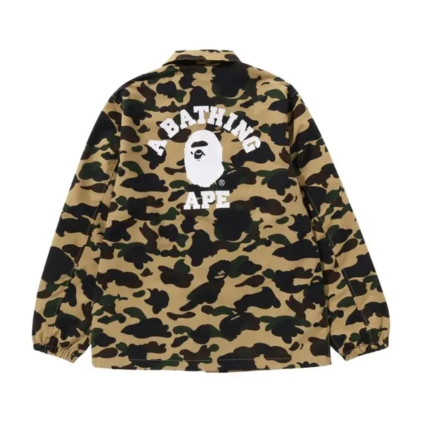 A BATHING APE 1st Camo Nylon Tussah Coach Jacket 'yellow