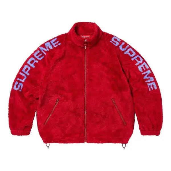 Supreme Shoulder Logo Fleece Jacket - Red