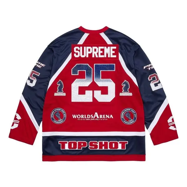 Supreme Rhinestone Hockey Jersey - Red