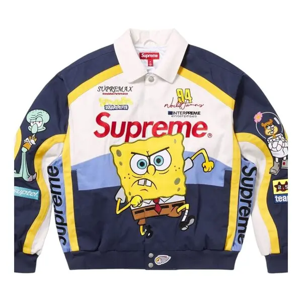 Supreme X Spongebob Squarepants X Jeff Hamilton Racing Jacket - White