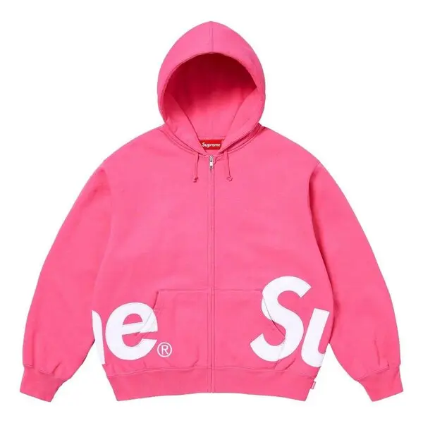 Supreme Big Logo Zip Up Hooded Sweatshirt