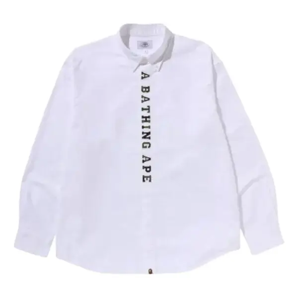A BATHING APE 1st Camo Applique Oxford Long-sleeve Shirt - White