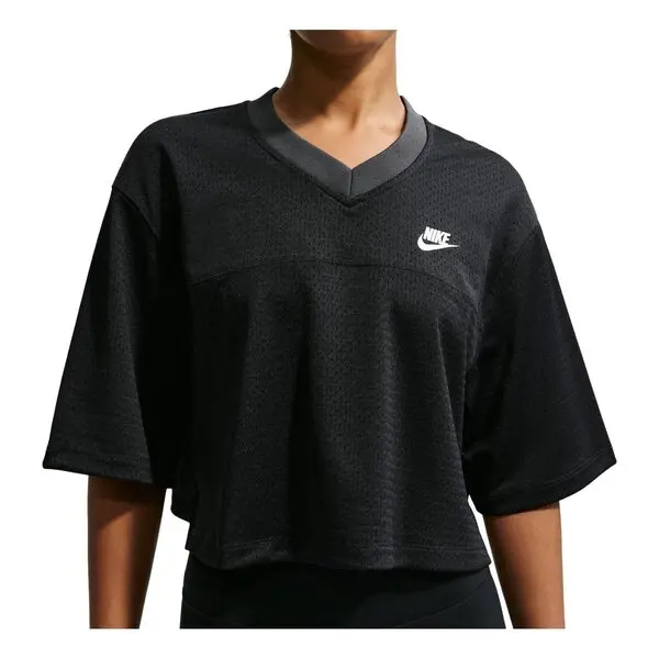Nike Nsw Heritage Festival Crop Mesh Jersey - Anthracite/black/sail