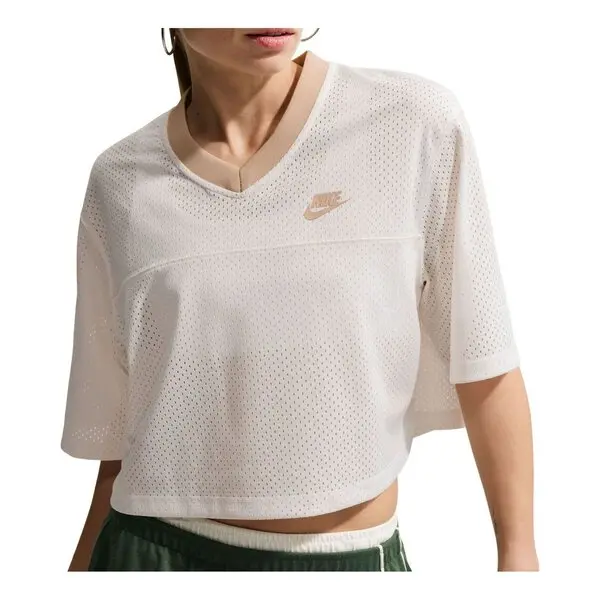 Nike Nsw Heritage Festival Crop Mesh Jersey 'sail Linen - Sail/linen