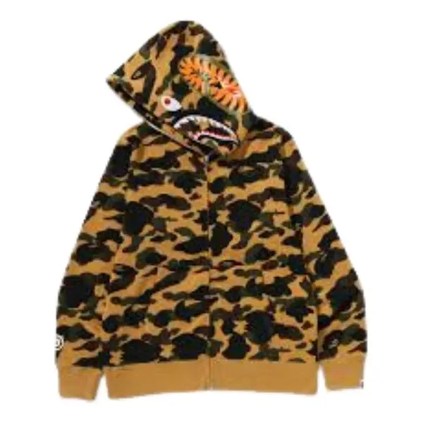 A BATHING APE 1st Camo Shark Full Zip Hoodie - Yellow