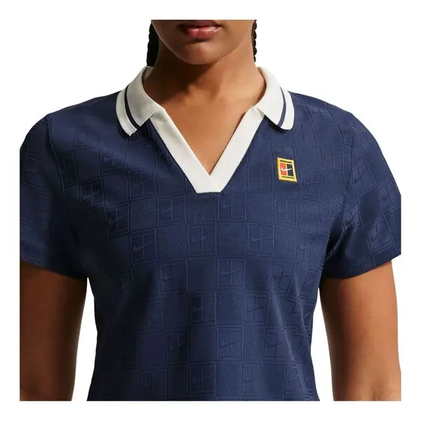 Nike Court Collection Dri-fit Cropped Polo - Midnight Navy/sail