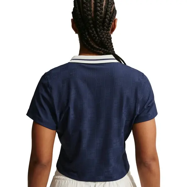 Nike Court Collection Dri-fit Cropped Polo - Midnight Navy/sail