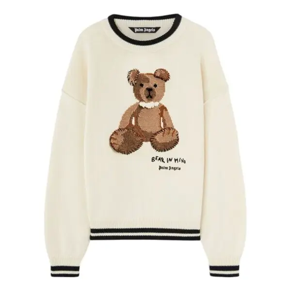 Palm Angels Bear In Mind Sweater 'off White Brown