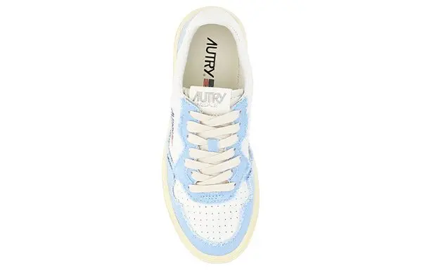 AUTRY Medalist Low Leather And Fabric Sneakers - White/blue