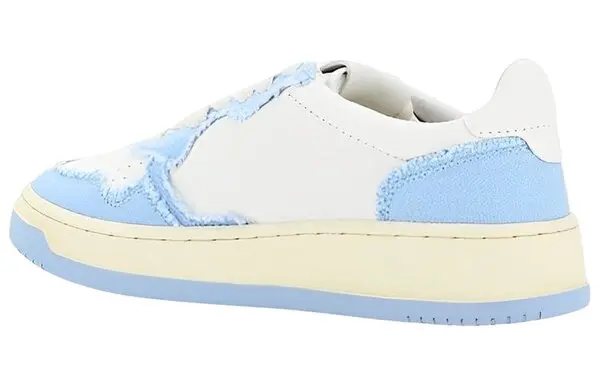 AUTRY Medalist Low Leather And Fabric Sneakers - White/blue