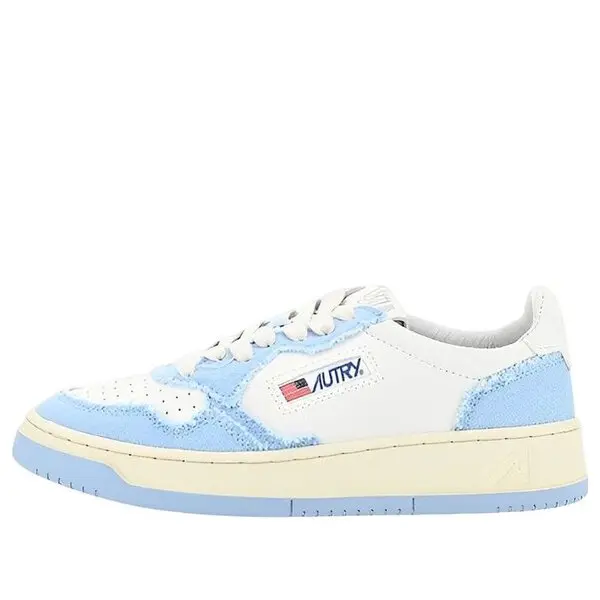 AUTRY Medalist Low Leather And Fabric Sneakers - White/blue