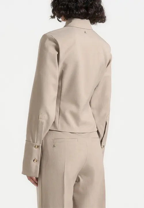 Manière De Voir Sonia Asymmetrical Tailored Shirt - Taupe