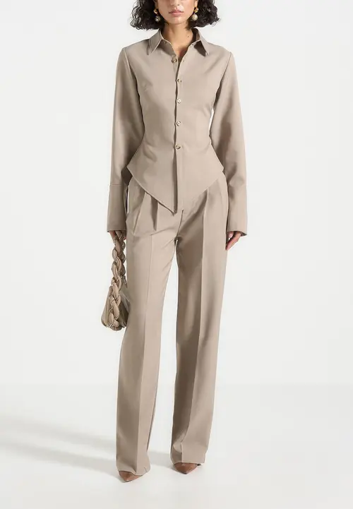 Manière De Voir Maniere De Voir Julie Fluid Pleat Front Tailored Trousers